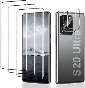 Amazon.com: (3+2 Pack) Galaxy S20 Ultra Screen Protector Tempered Glass,Camera Lens Protector ...