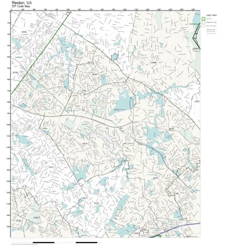 ZIP Code Wall Map of Reston, VA ZIP Code Map Laminated: Amazon.com ...