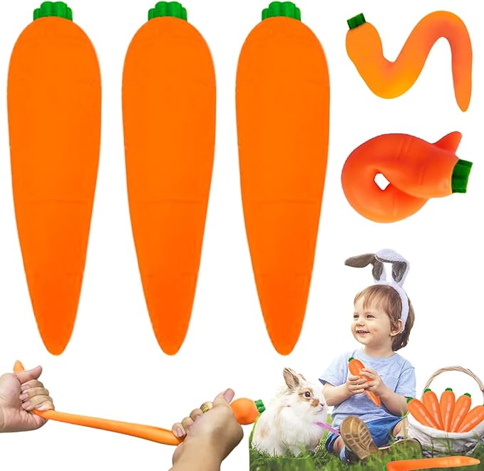 Amazon.com: 3 Pack Stretchy Carrot Sensory Toys,Stress Relief Fidget ...