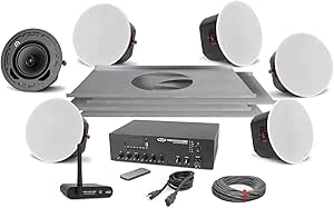 Amazon.com: Office Audio System - Includes (6) 6.5" 70V Ceiling ...