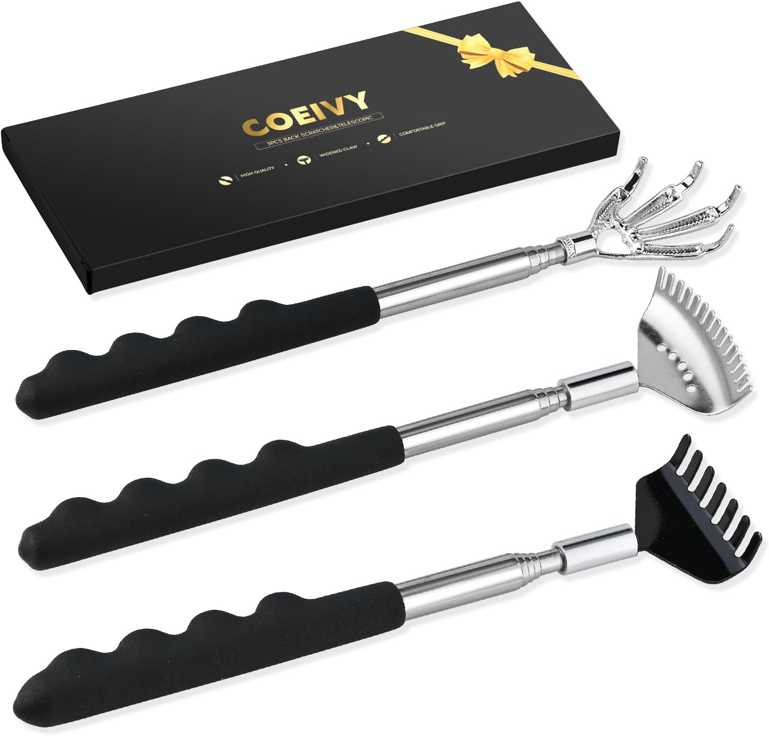 Amazon.com: COEIVY 3 Pack Back Scratcher,Metal Portable Telescoping ...