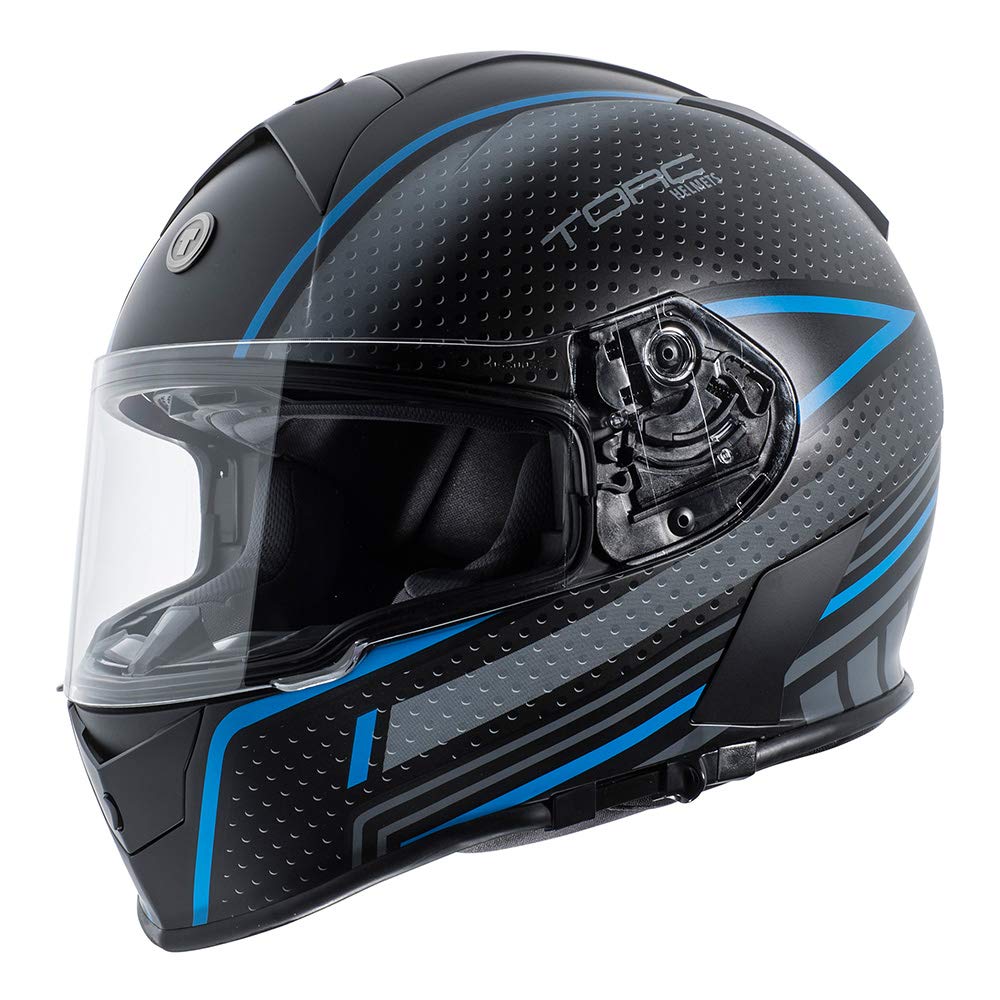 Snapklik.com : Unisex Adult Full Face Helmet Flat Black Scramble Blue Large