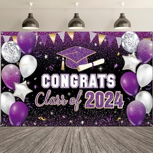 Amazon.com : 2024 Congrats Grad Backdrop for Class Graduation ...