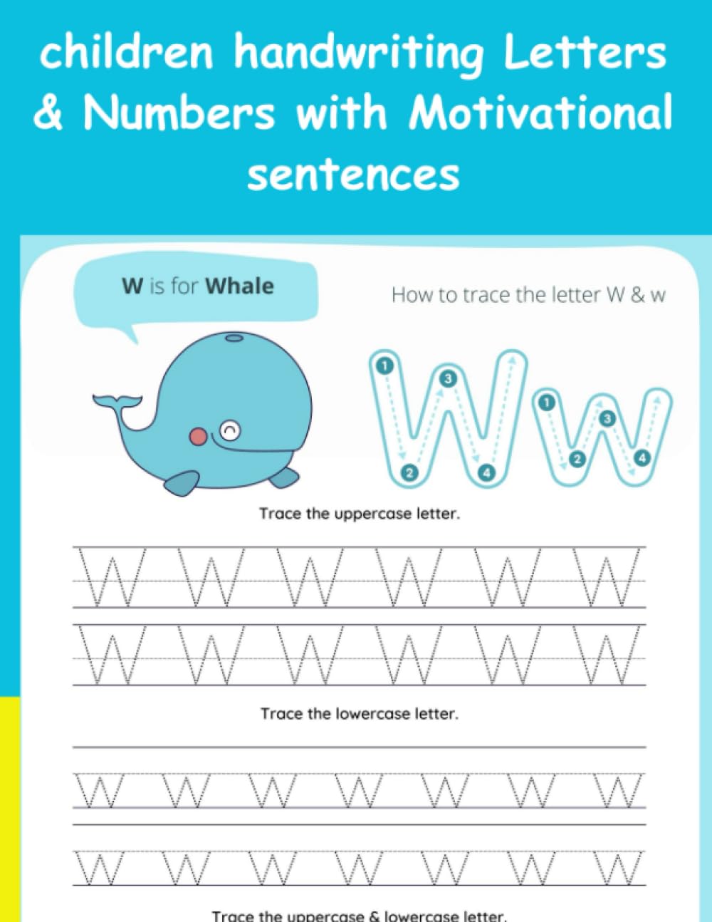 children handwriting Letters & Numbers with Motivational sentences ...