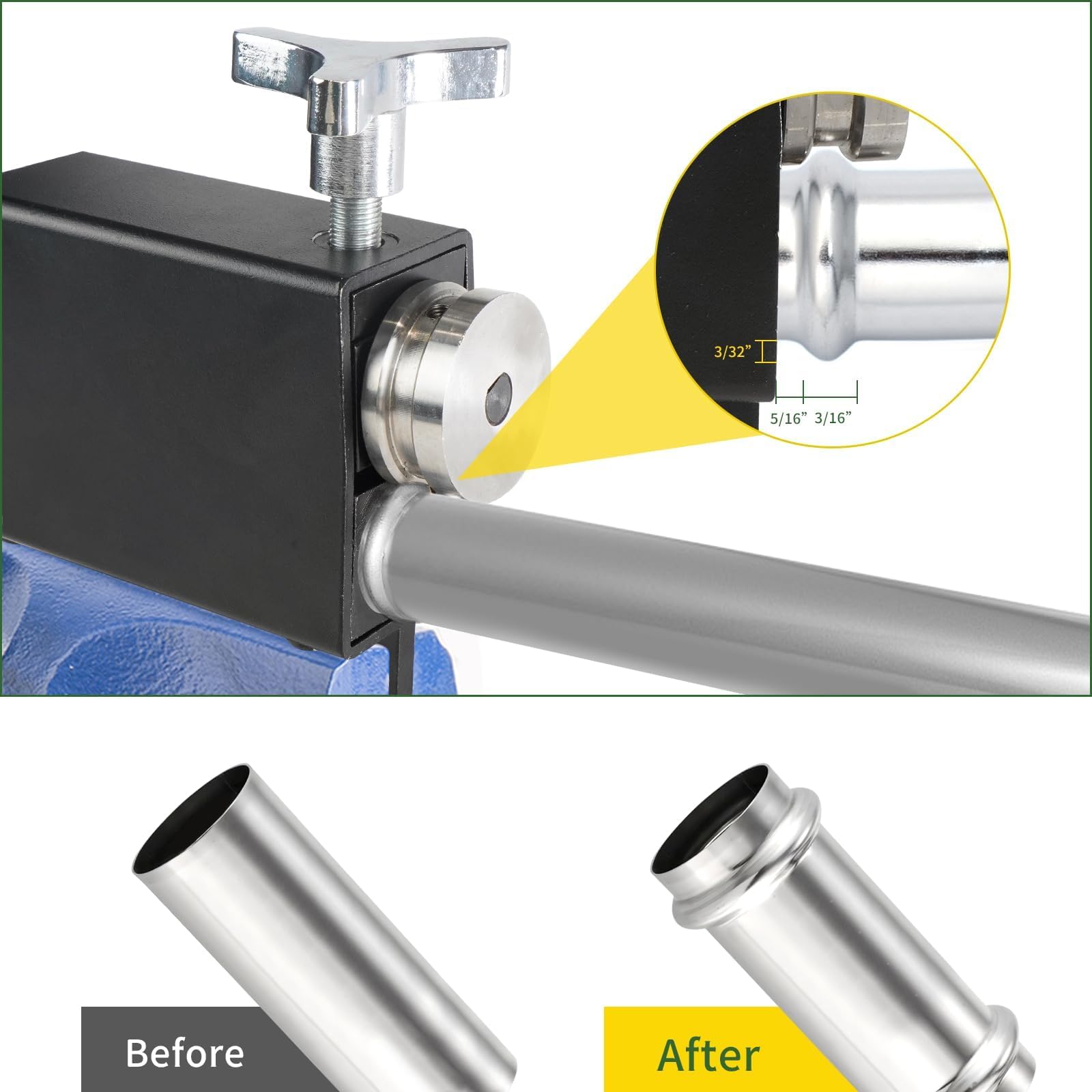 Snapklik.com : Tube Pipe Tubing Beader Tool Bead Roller For Intake And ...
