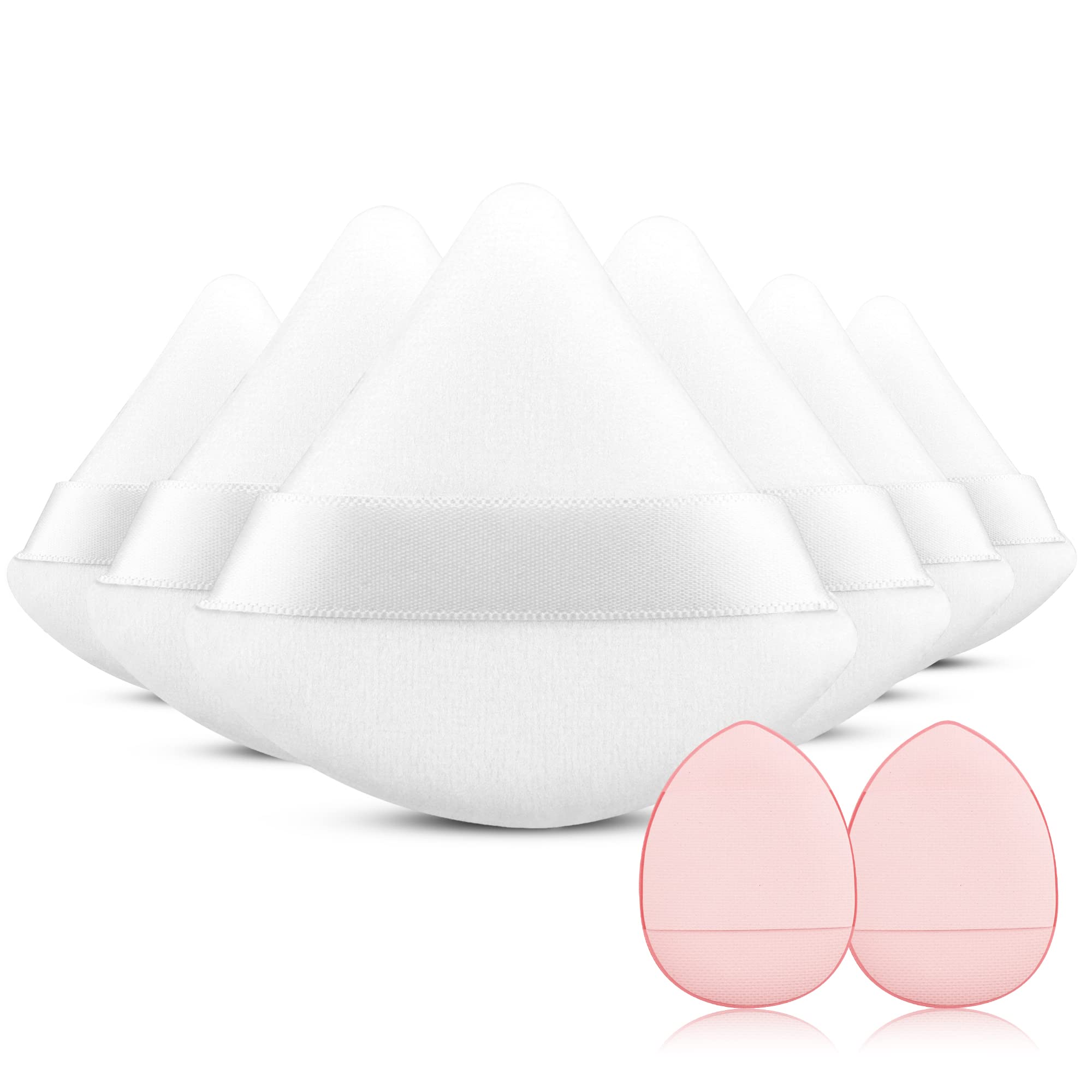 EVAOUXIU Powder Puff - 6 Pcs Triangle Powder Puffs for Face Powder & 2 ...