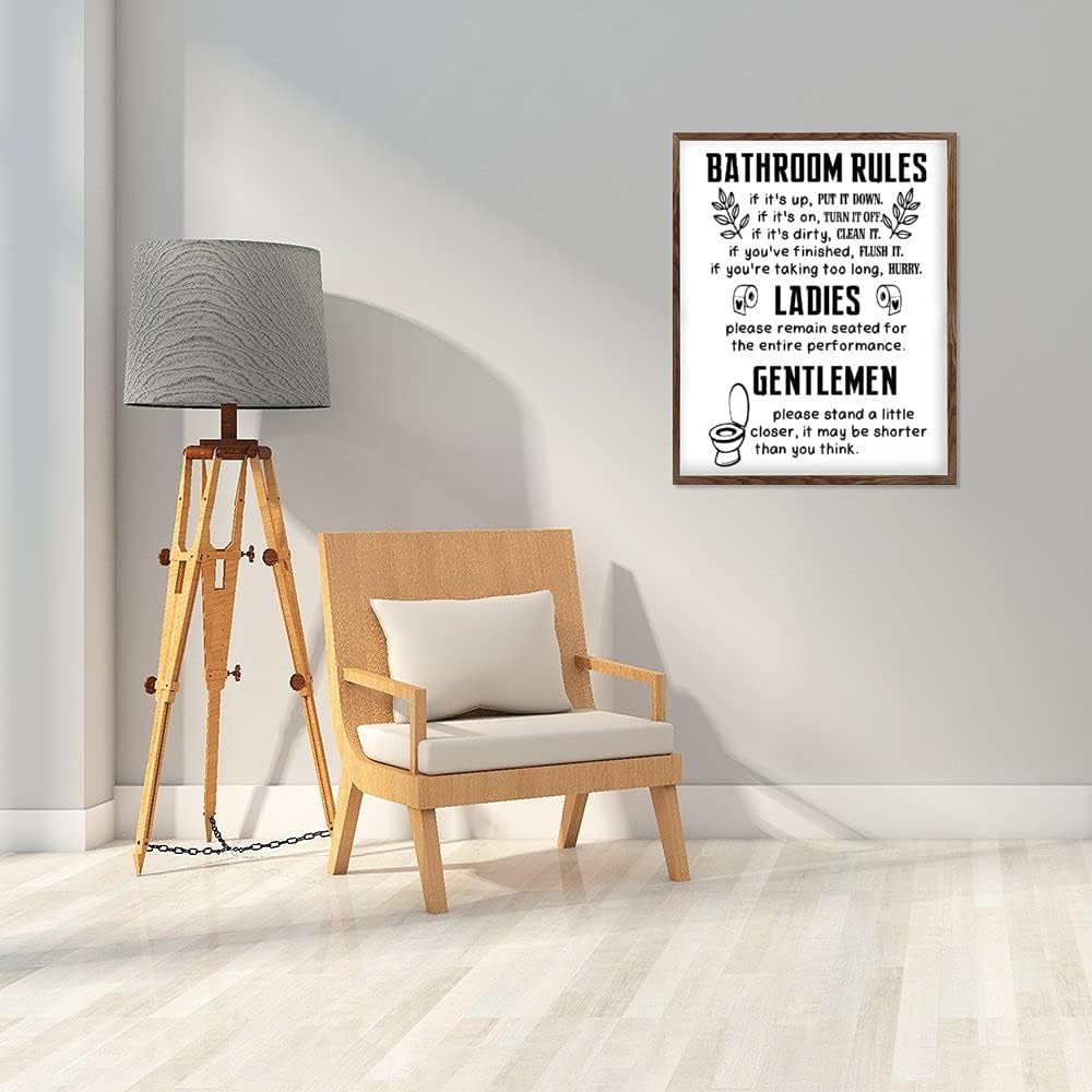 Elvoes Rustic Wooden Bathroom Rules Sign - Farmhouse Australia | Ubuy