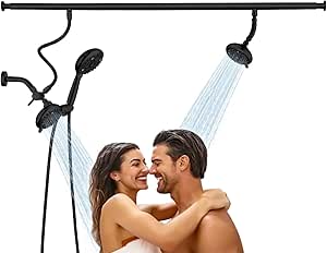 V-Frankness Dual Shower Head for Couples, High Pressure and Adjustable Multimodal Tandem Shower ...