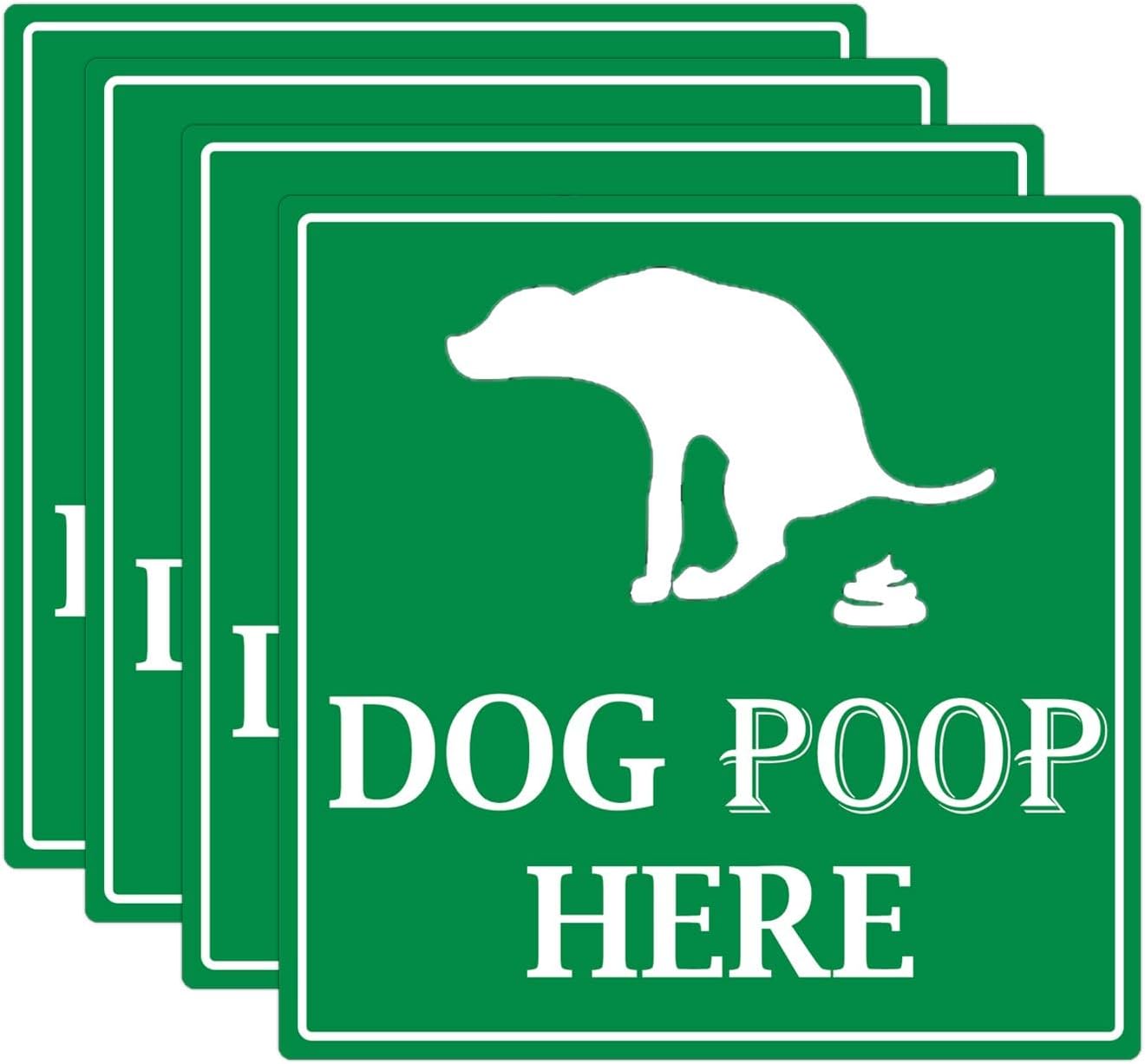 Amazon.com: Dog Poop Here Sticker Pet Litter Label 4 Inch - Dog Manure ...
