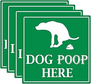 Amazon.com: Dog Poop Here Sticker Pet Litter Label 4 Inch - Dog Manure ...
