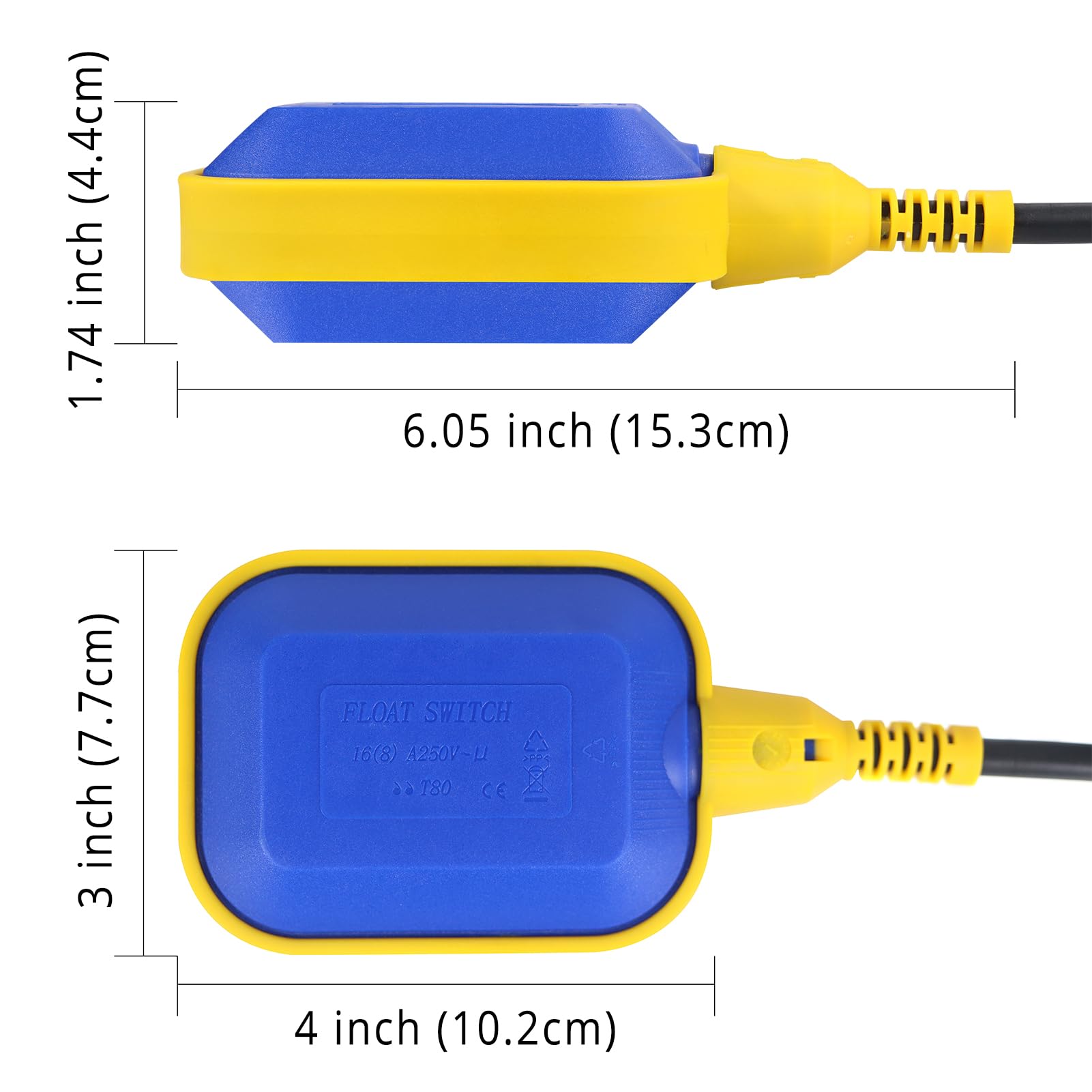 Snapklik.com : Mamfous Float Switch, 220V 16A Waterproof Tethered Float ...