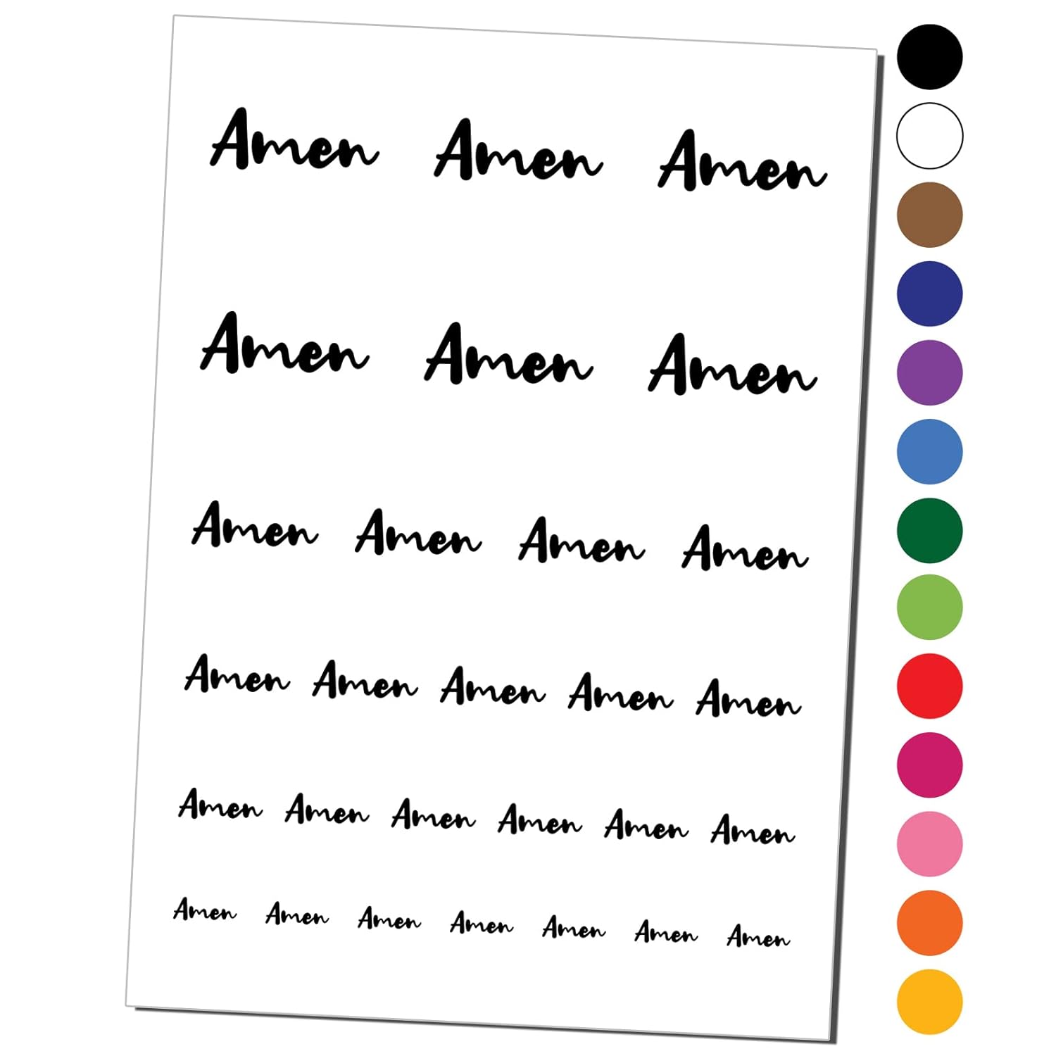 Amazon.com : Amen Cursive Fun Text Prayer Praying Temporary Tattoo ...