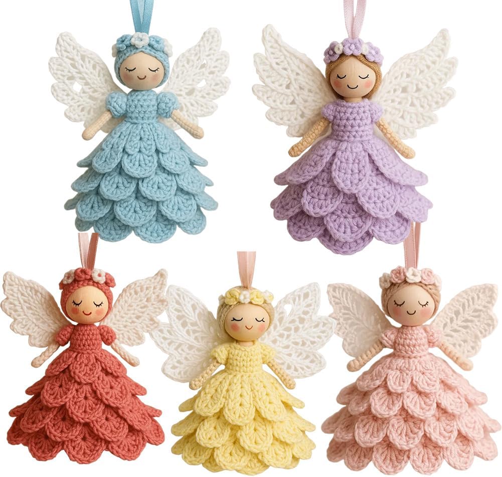 Amazon.com: DIY Crochet Angel Ornament Kit, Unique Christmas Angels Kit ...
