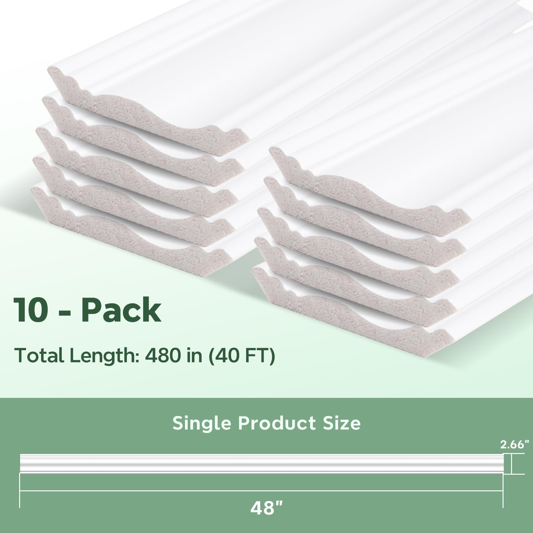 Snapklik.com : STICKGOO Ceiling Crown Molding Trim 10-Pack, High Impact ...