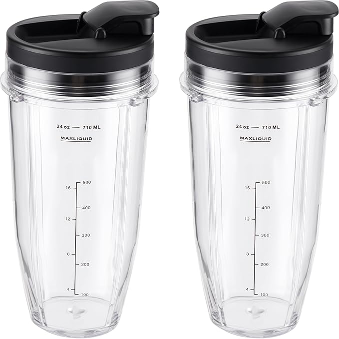 Amazon.com: EQUUST 4-Pack 24oz Replacement Cups Compatible with Nutri ...