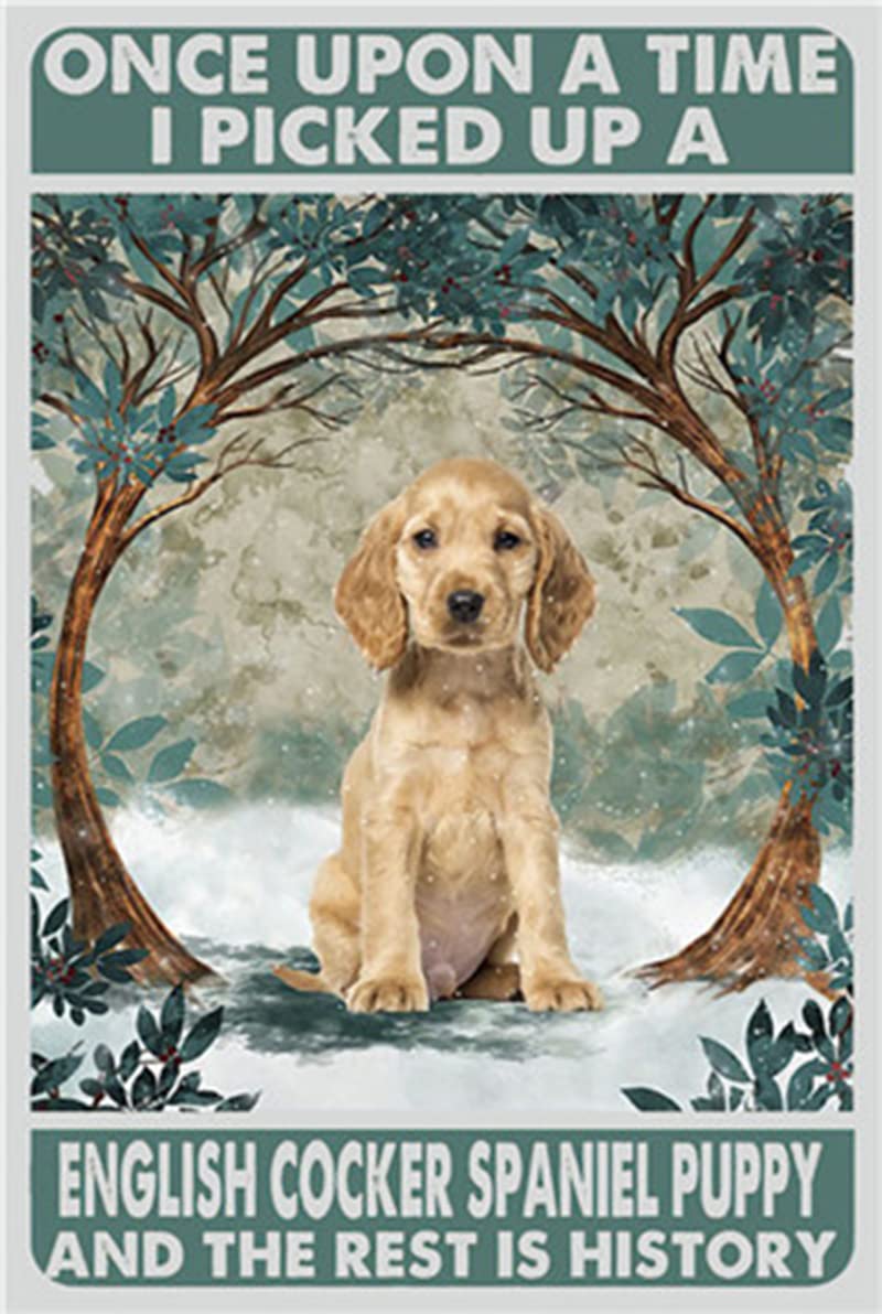 RIFOSA Once Upon a Time Sign Wall Decor - English Cocker Spaniel Puppy ...