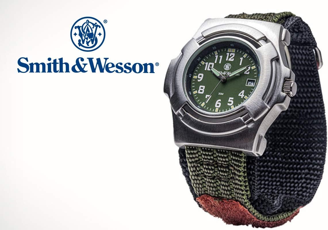 Smith Wesson Lawman Mens Watch 3ATM Glowing Hands Back Glow Nylon Strap ...