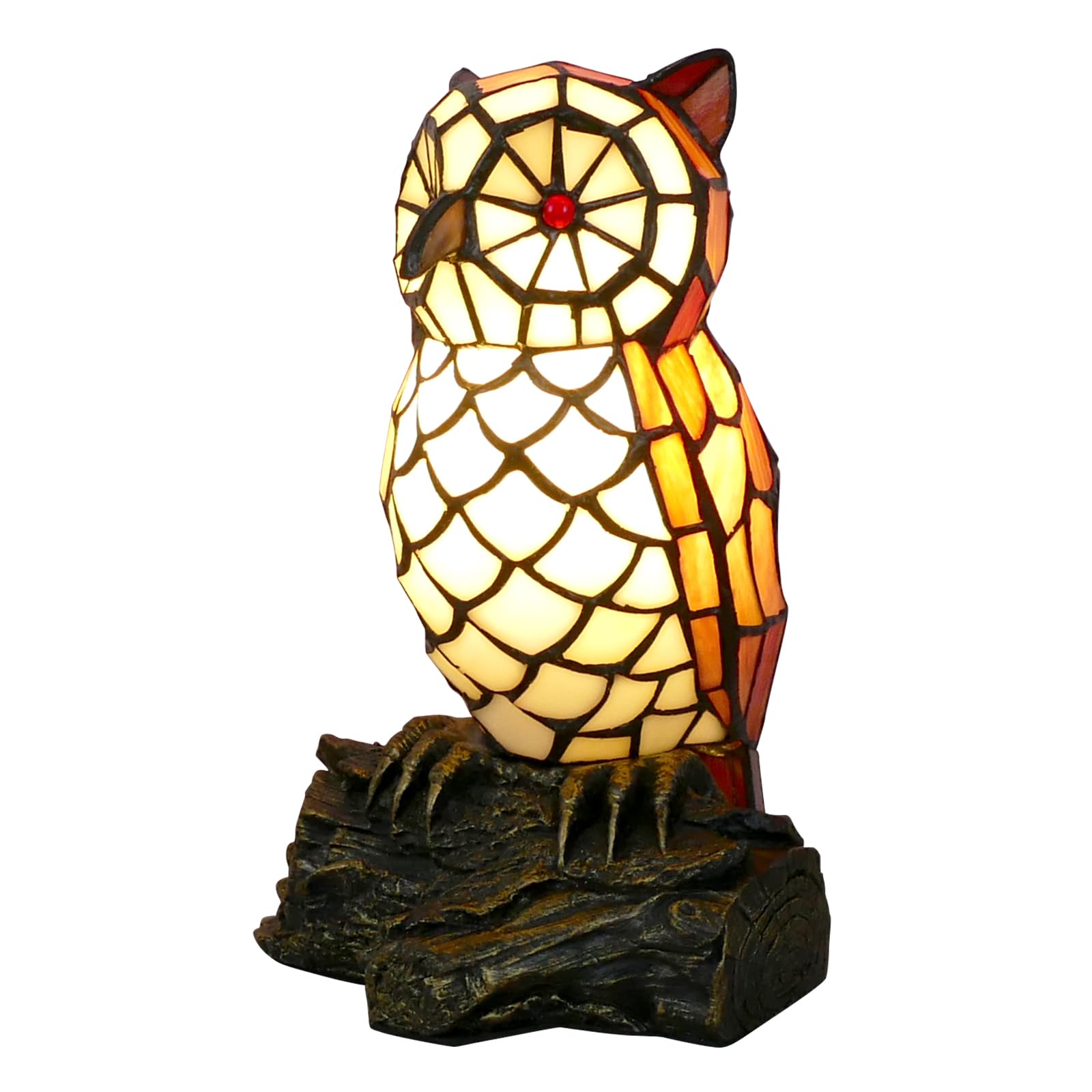 VirtueKing Cute Owl Lamp Tiffany Style Stained Glass Table Lamp Cute ...
