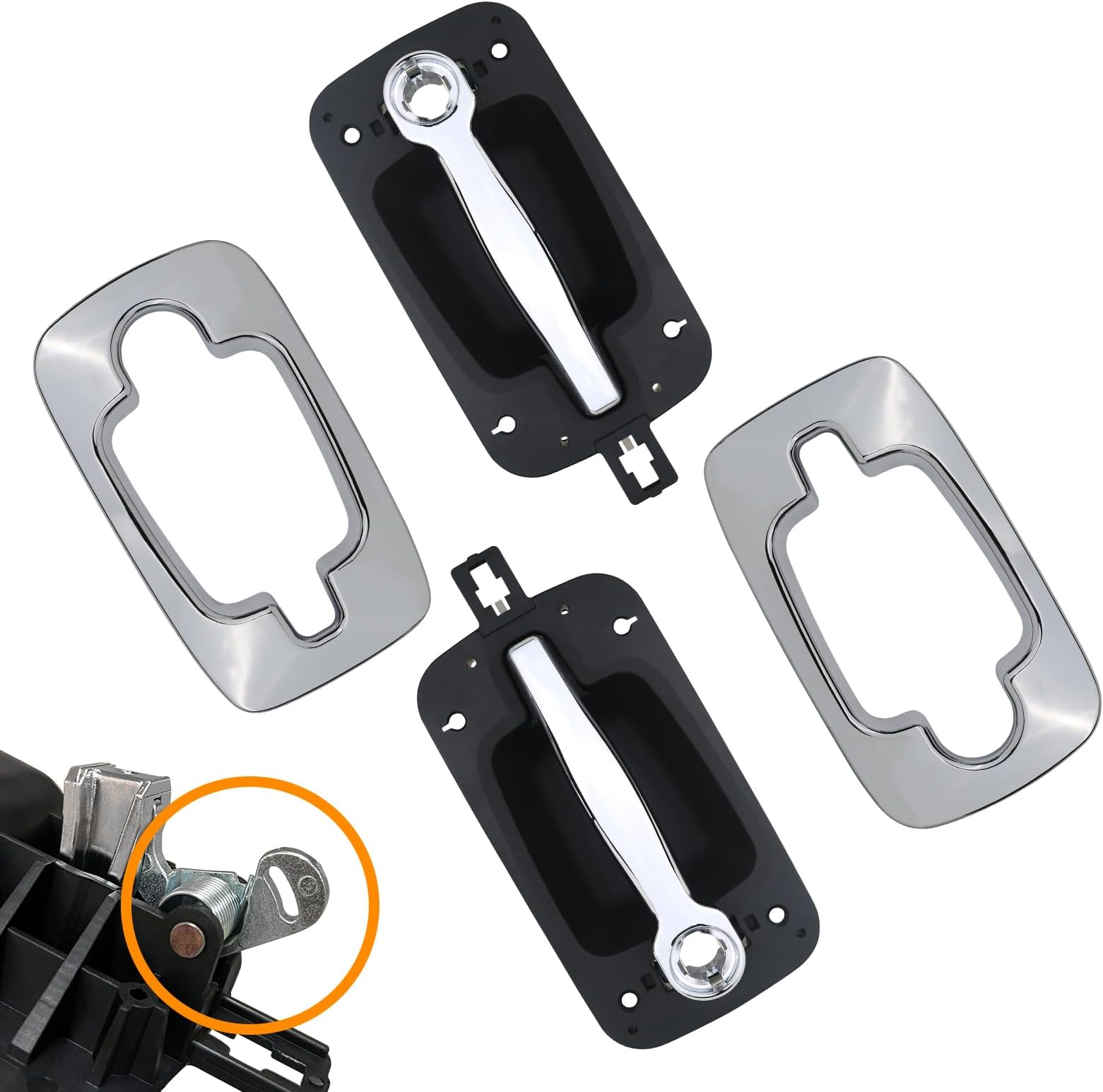 Amazon.com: APPERFiT Upgraded Exterior Door Handles with Bezel Covers ...