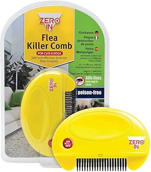 Zero In Flea Killer Comb (Poison-Free, Electric Flea and Tick Comb for ...