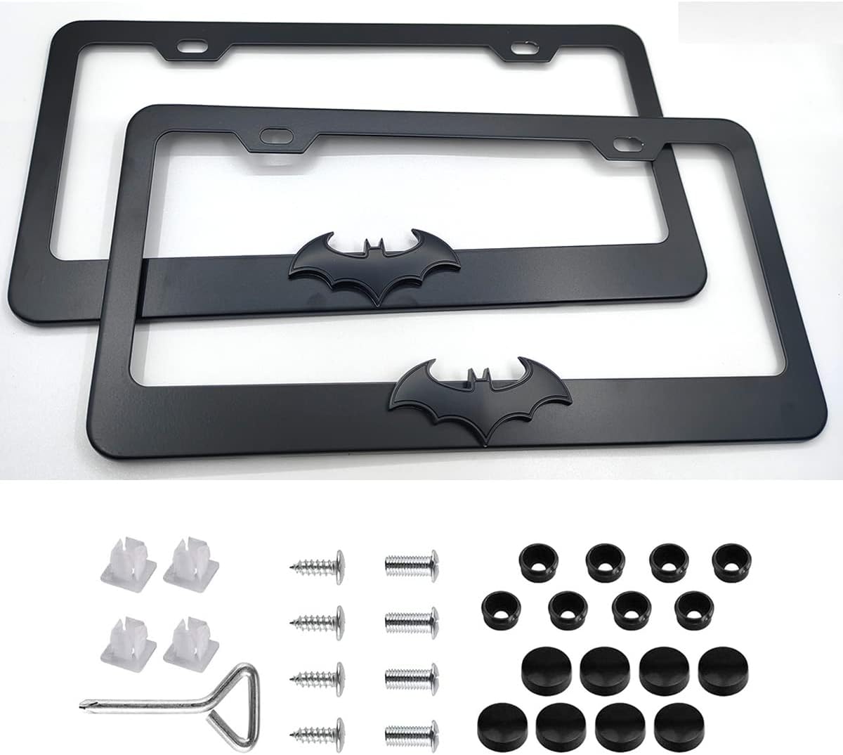 Amazon.com: 2PCS Aluminum Alloy License Plate Frames,Car Tag Cover ...