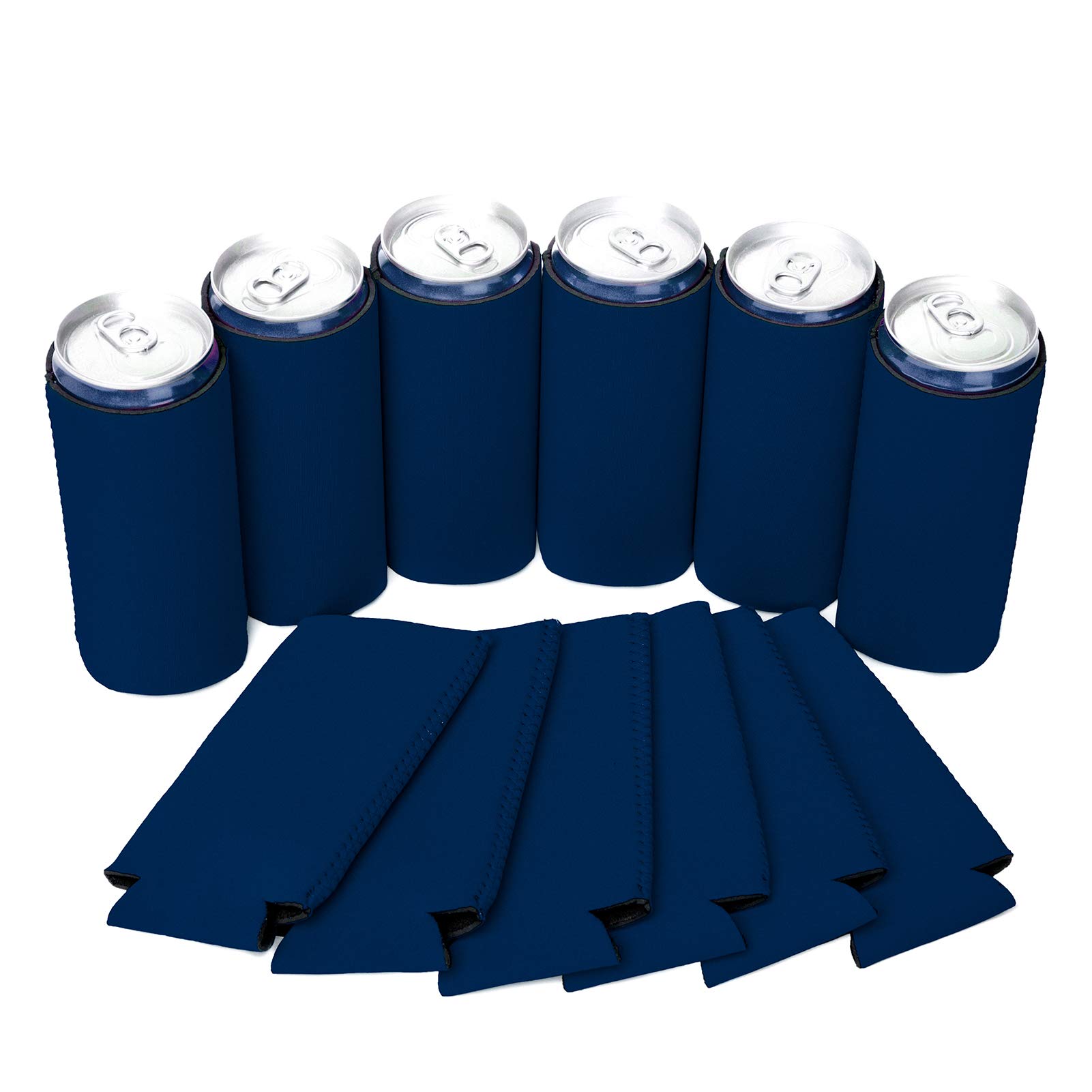 Snapklik.com : 12 Pcs Slim Can Coolers, 12 Oz Plain Bulk Collapsible Soda Cover Coolies, DIY ...