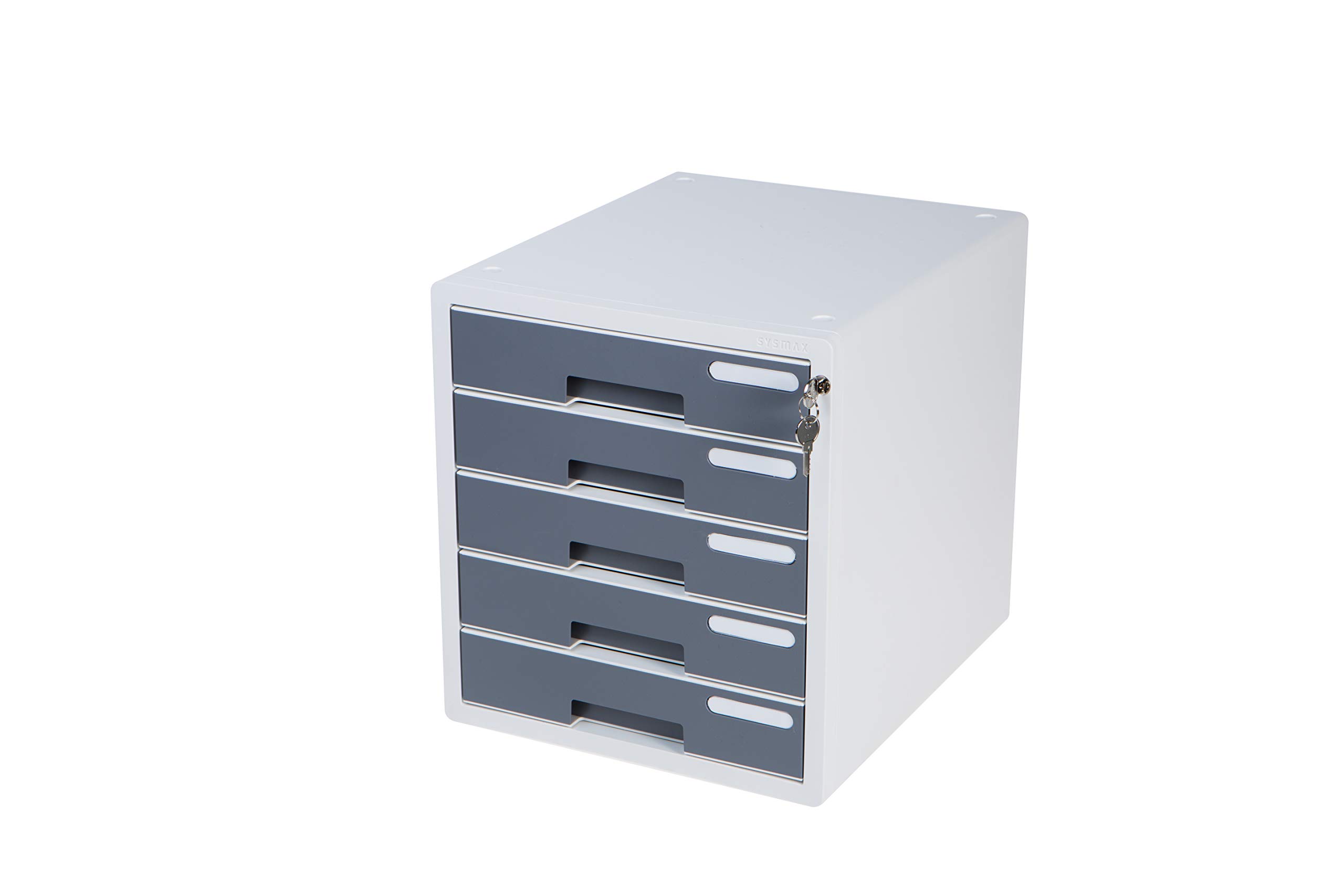 Sysmax System Color File Cabinet 5 Drawers Lockable Grey - Polystyrene ...