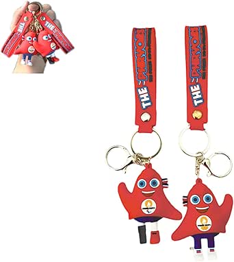 Amazon.com: 2 Pcs Olympic Mascot Keychains, 2024 Mascot Key Chain ...
