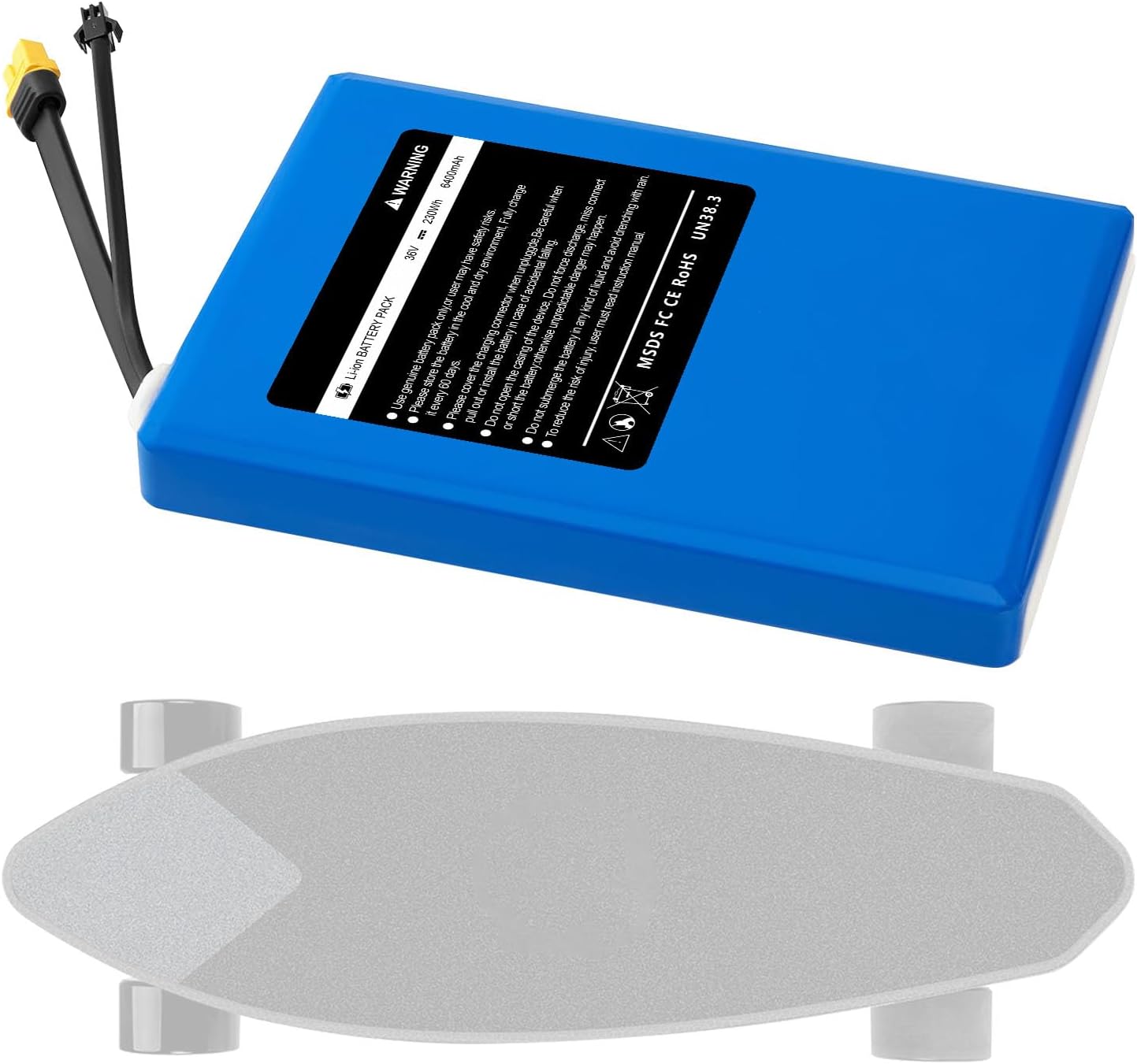 Amazon.com: CWUU 36v 6.4Ah Electric Skateboard Battery Replacement for ...