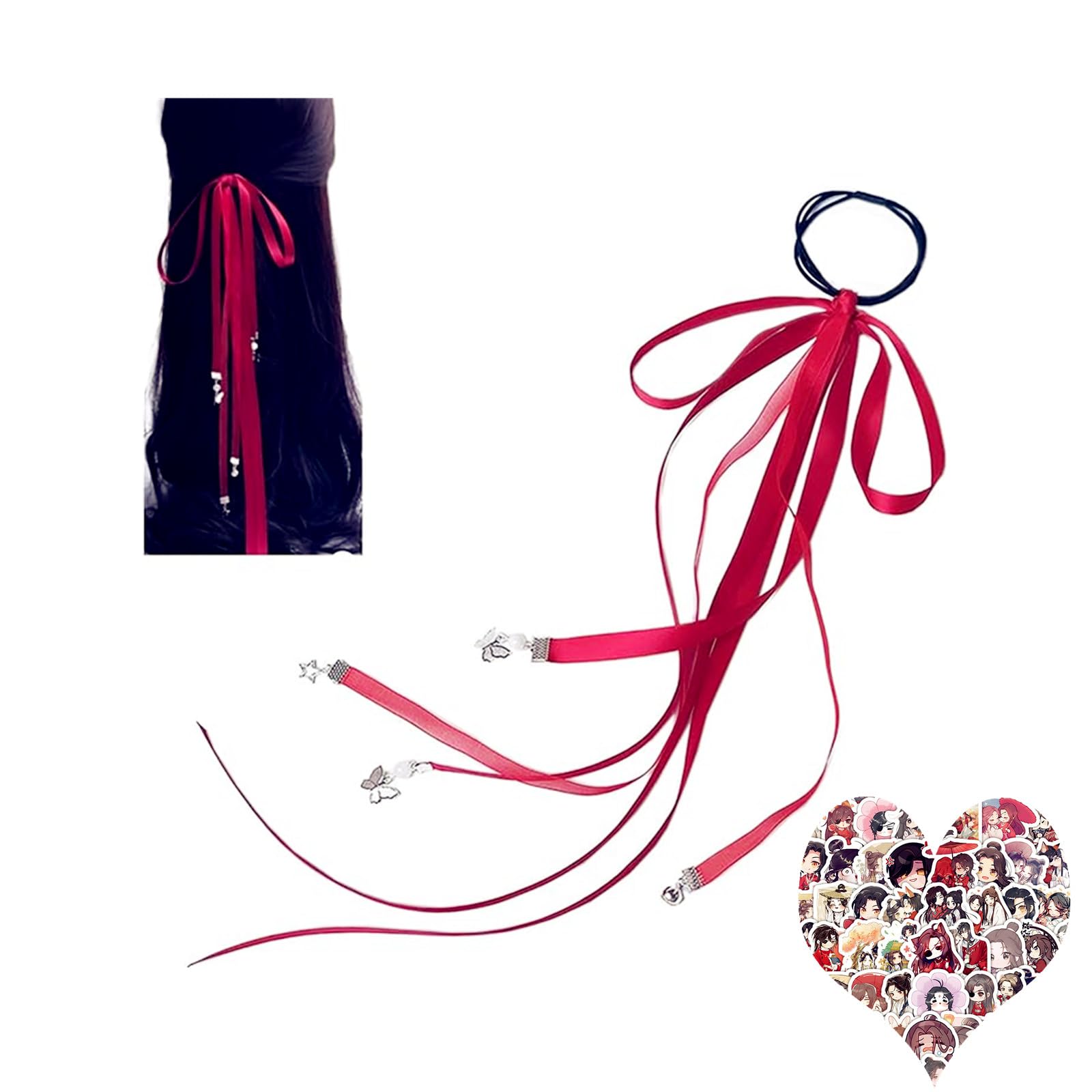 Amazon.com: JinYu Red Hua Cheng Headband Cosplay Tian Guan Ci Fu ...