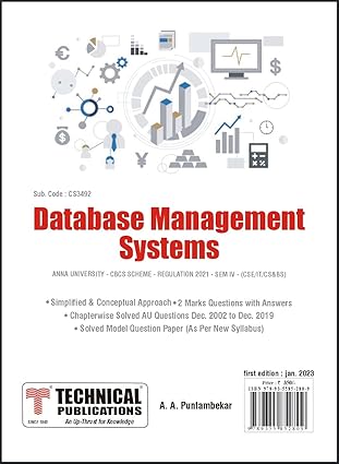 Amazon.in: Buy Database Management Systems for BE Anna University ...