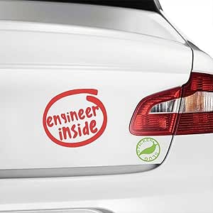 Amazon.com: Engineer Inside Decal Sticker (red, 12 inch) Red : Automotive