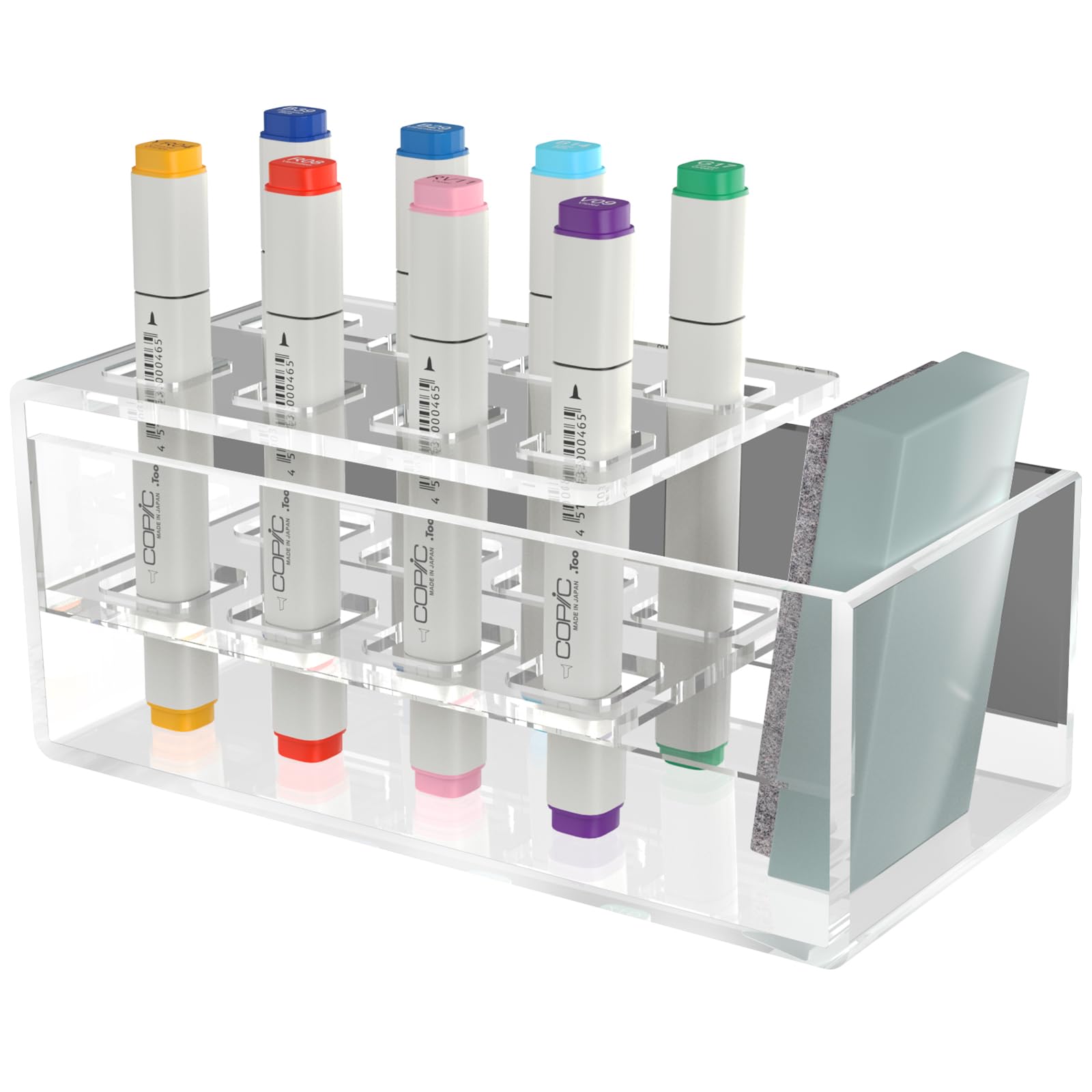 Amazon.com : NiOffice Acrylic Magnetic Dry Erase Marker Holder with 8 ...