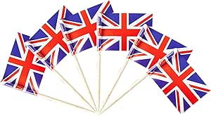 Amazon.com | UK Toothpick Flags Small Mini British Flags on Stick Food ...