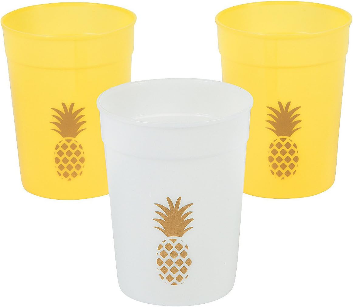 Amazon.com: Fun Express Set of 12 Pieces Pineapple Plastic Party Cups ...