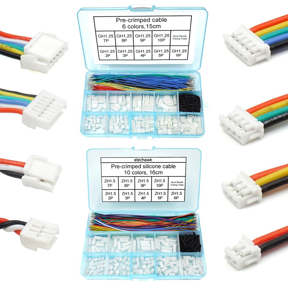 Amazon.com: elechawk GH 1.25mm & ZH 1.5mm Connectors Cable Kit Bundle - Compatible with JST GH 1 ...
