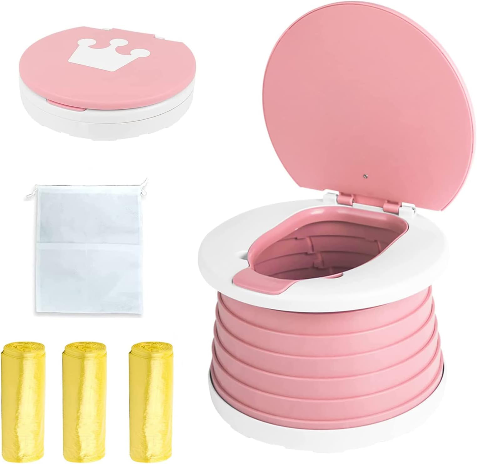 Amazon.com: Portable Potty 2-in-1 Travel Toilet Seat & Compact Potty ...