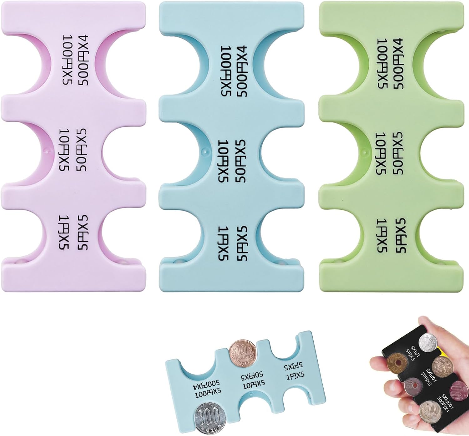 Amazon.com : Capiant 3 Pack Hard Case Coin Dispenser - 6-Slot JPY Coin ...