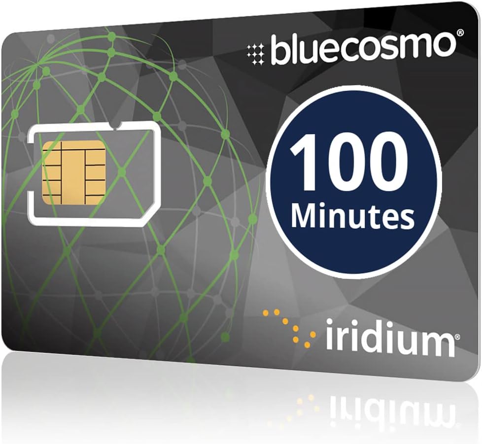 Amazon.com: BlueCosmo Iridium 100 Min Prepaid Global SIM Card ...