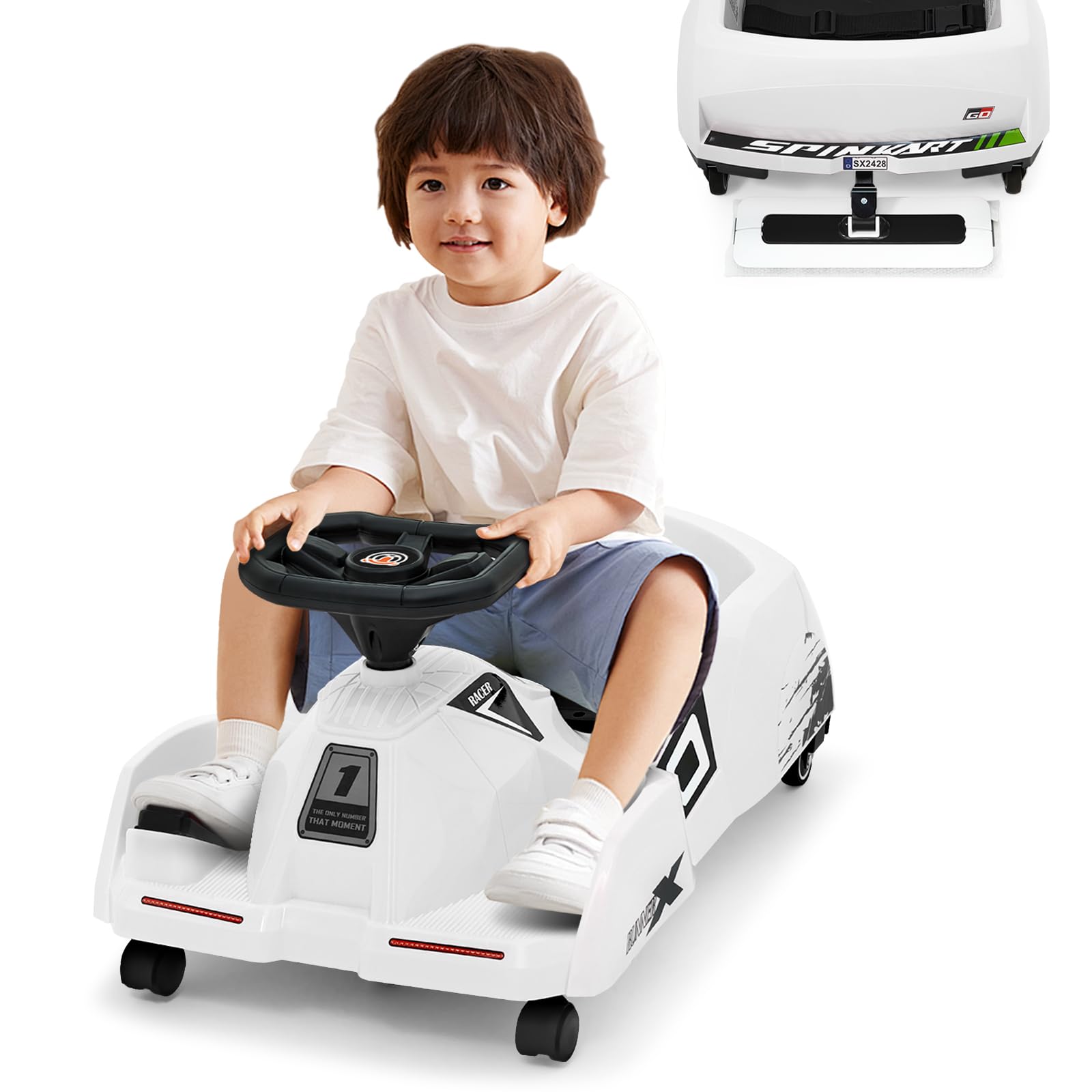 Amazon.com: TRANSPEARL Go Kart,12V Kids Cleaning Car with Mop ...