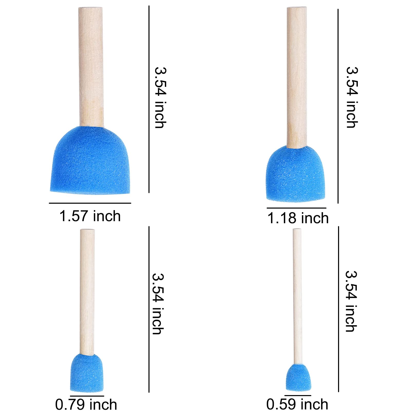 Snapklik.com : WAFJAMF 40 Pcs Assorted Size Round Sponges Brush Set