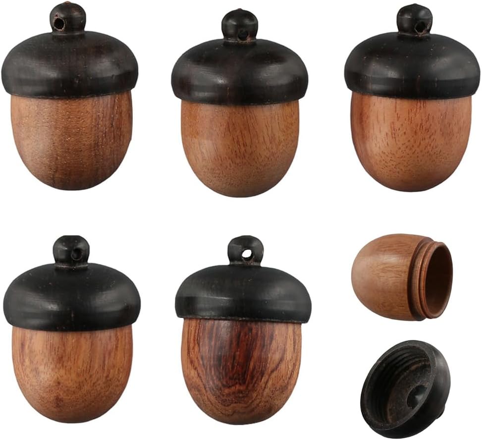 Amazon.com: Uniquer 5Pcs Wood Acorn Charms Pendants,Disconnectable ...
