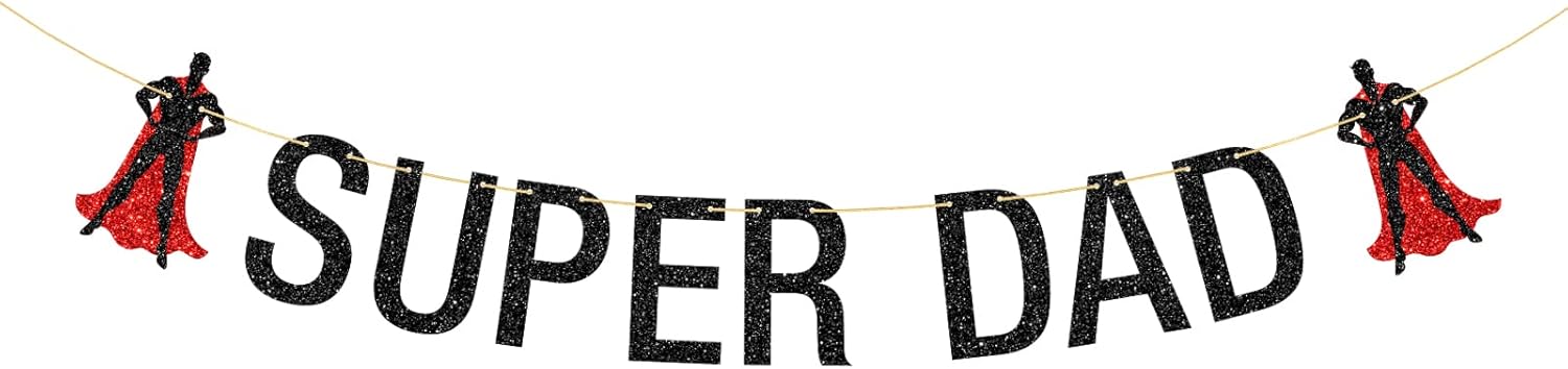 Amazon.com: Super Dad Banner, Dad Birthday Party Banner, Happy Father's ...