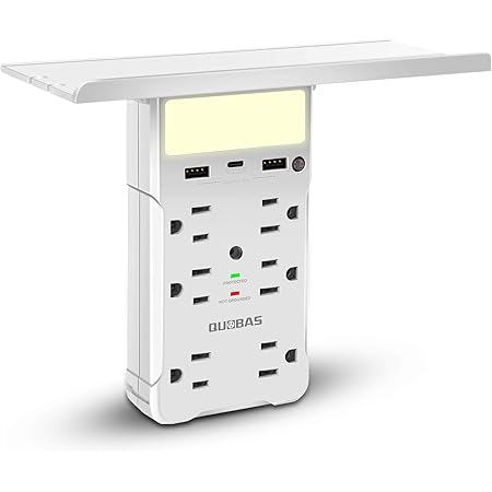 smart Outlet Extender with Night Light, 2-Pack Multi Plug Outlet, 3 ...