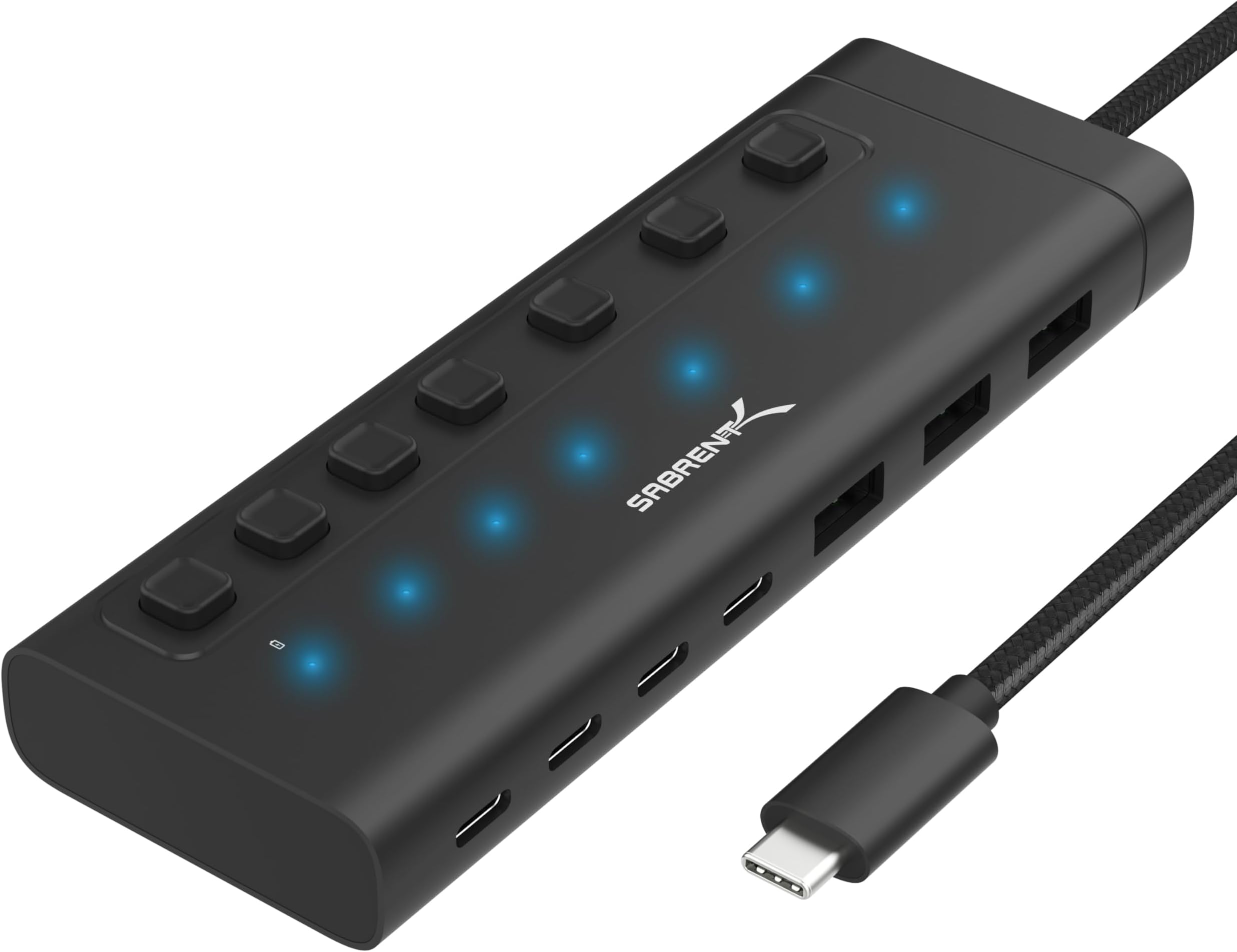 Amazon.com: SABRENT 7-Port USB-C Hub with Power Switches, 5Gbps USB 3.2 ...