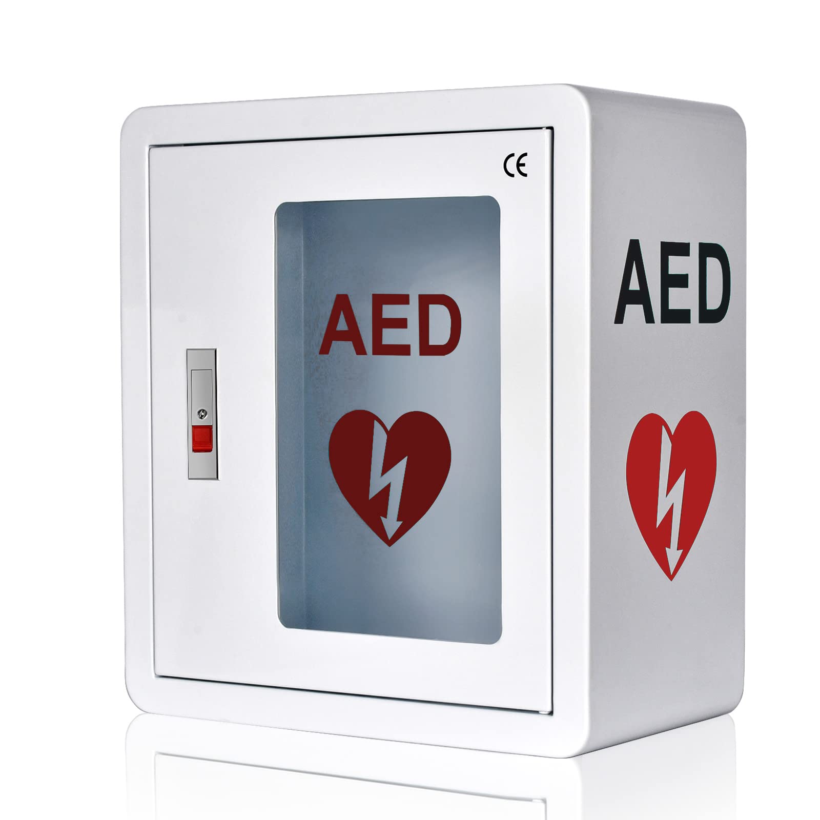 AED Cabinet, First Aid AED Defibrillator Wall Mounted Storage Cabinet ...