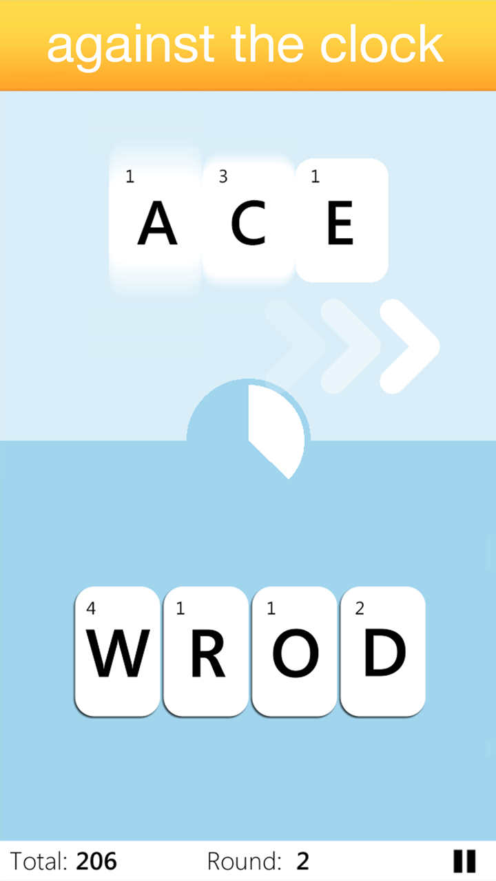Aplicación Word Ace - Create words with random letters cards to beat ...