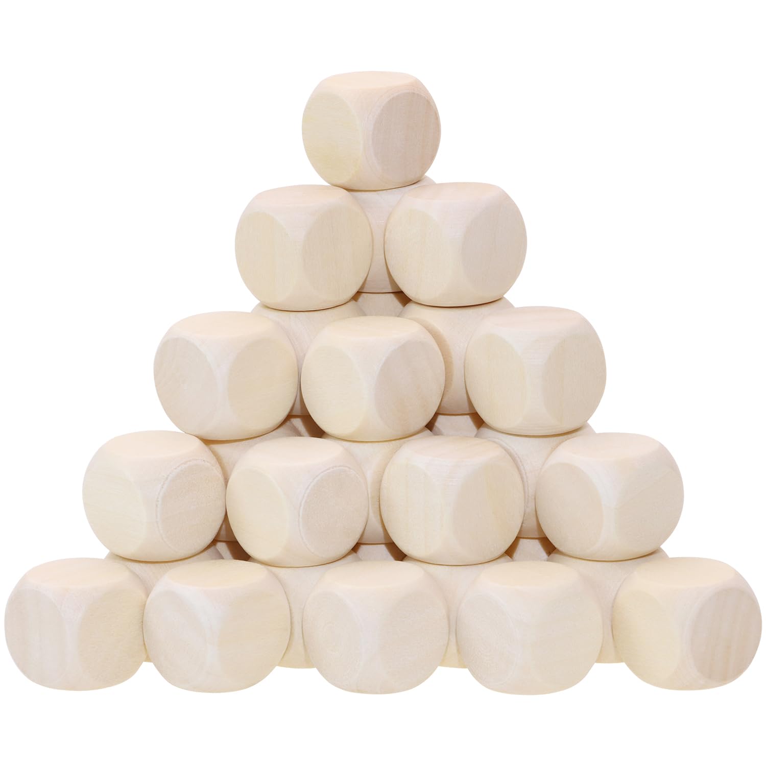 Amazon.com: Shapenty Wooden Round Cornered Blank Dice Cubes for ...
