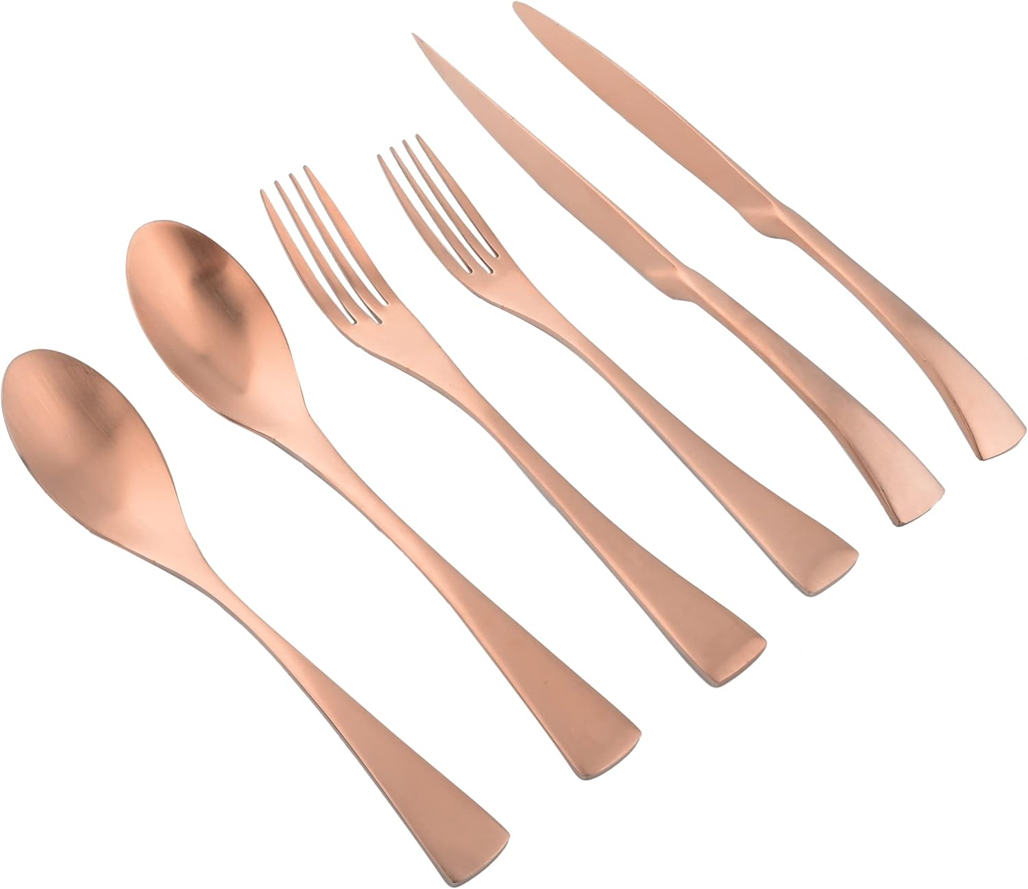 Amazon.com | Gugrida 24-Piece Flatware Set For4,Matte Copper Silverware ...