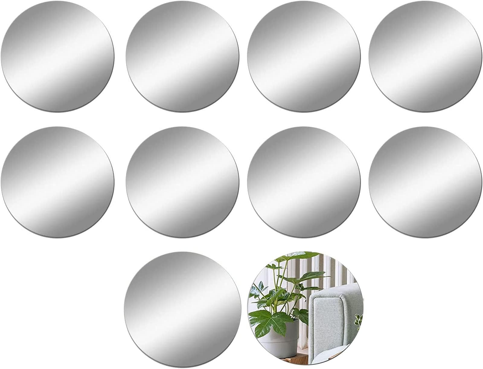 BELLE VOUS Circle Mirror Tiles (50 Pack) - Small Circle Mirrors for ...